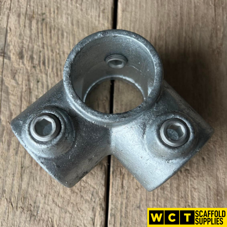 New Key Clamp 3 Way 90° Thru Corner - 48.3mm | WCT Scaffold