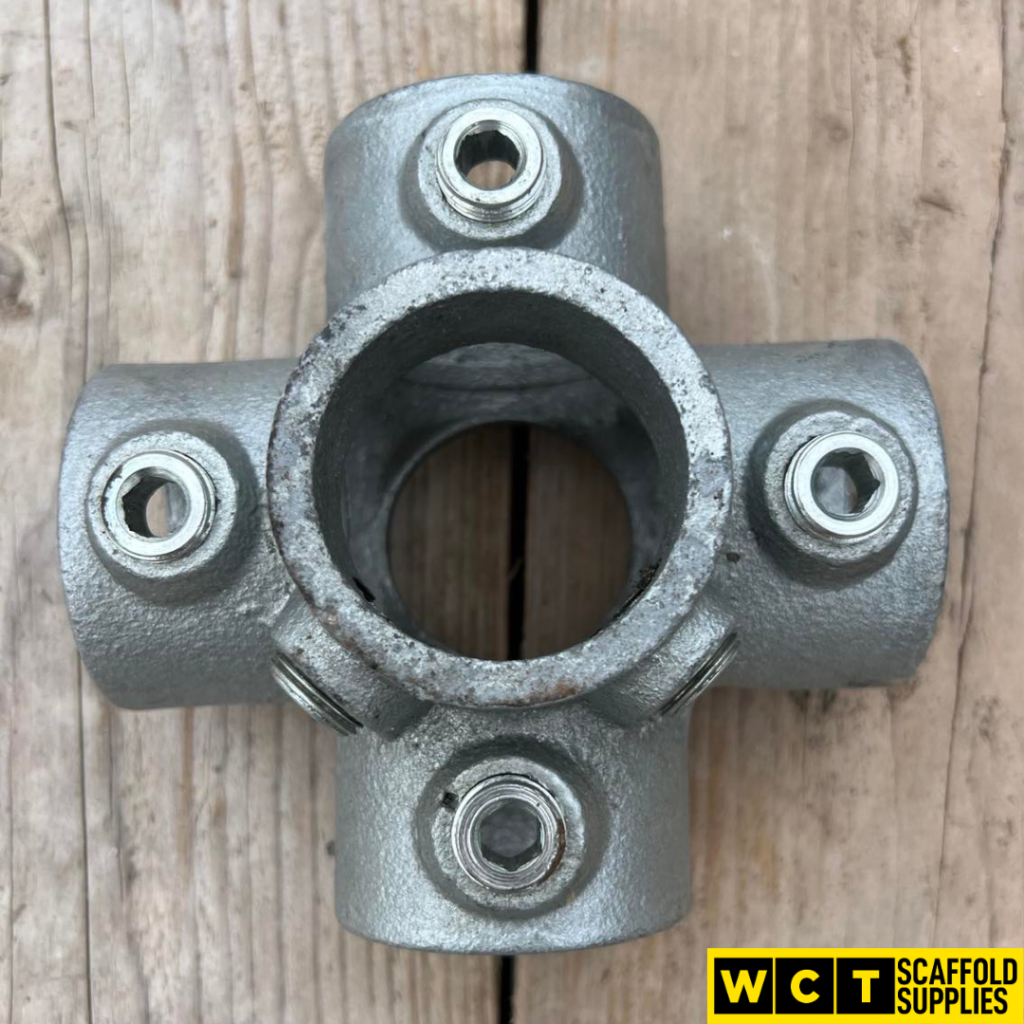 New Key Clamp 4 Way Centre Cross - 48.3mm | WCT Scaffold